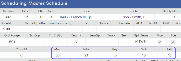 Scheduling Master Schedule : Aeries Software
