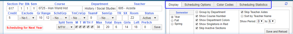 Scheduling Master Schedule Board : Aeries Software