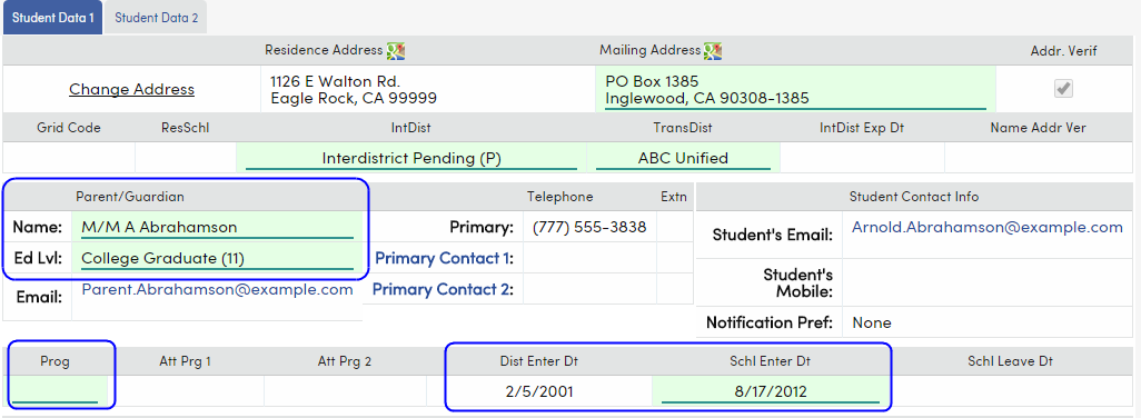 CALPADS in Aeries Basics - Student Data Fields : Aeries Software