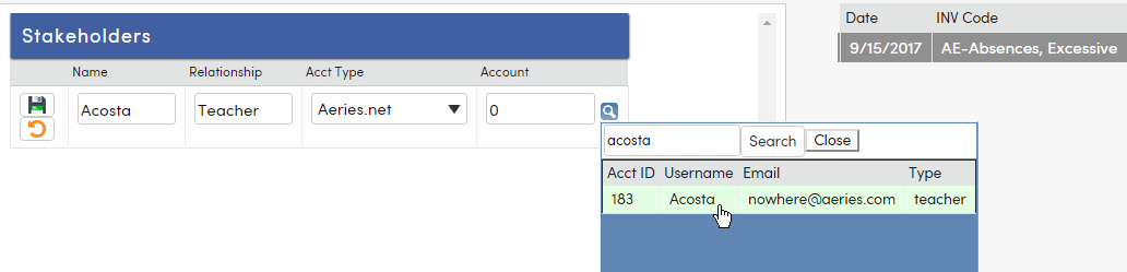 Intervention Stakeholders : Aeries Software