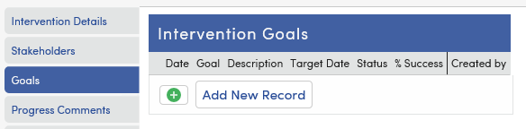 Intervention Goals : Aeries Software