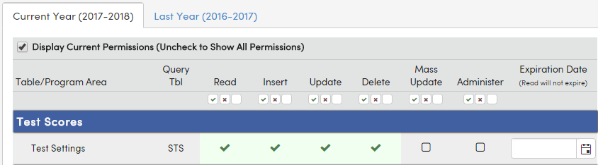 Initial Setup and Security for Test Settings : Aeries Software