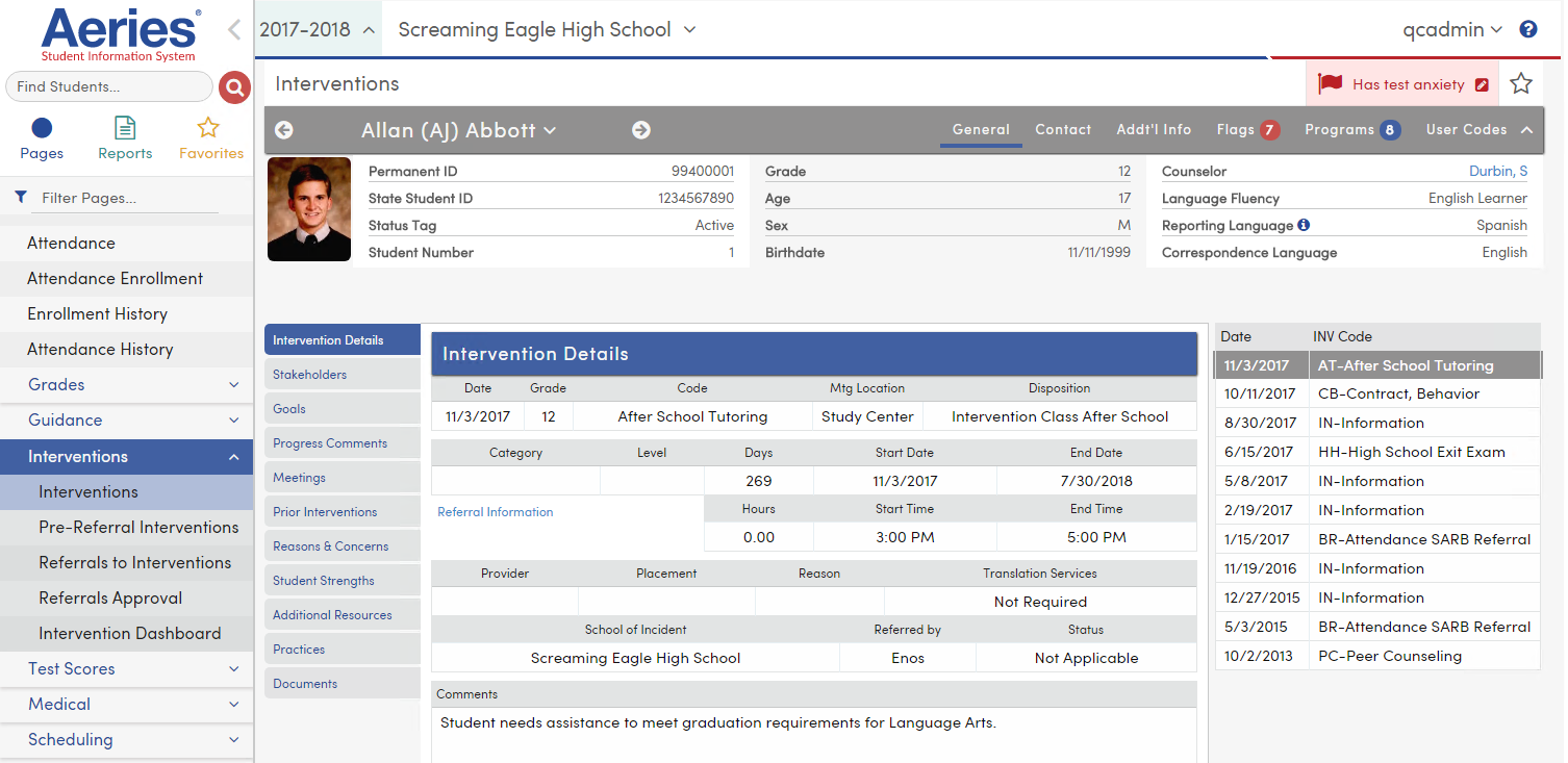 Intervention Management Overview : Aeries Software