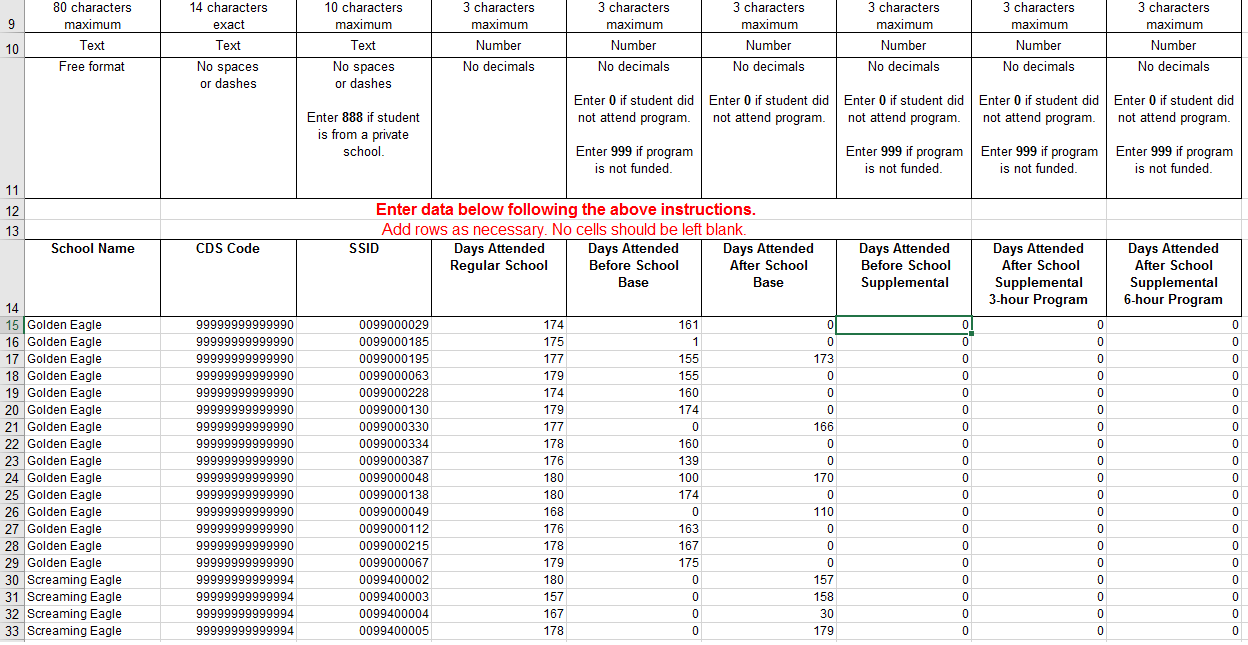 CCLC/ASES and ASSETs Supplemental Attendance Report : Aeries Software