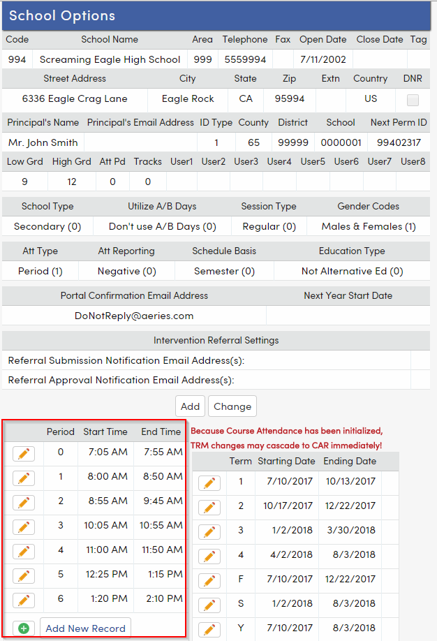 Block and Bell Scheduler Procedures Overview and Setup : Aeries Software