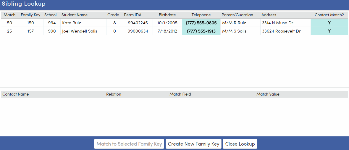 Sibling Lookup : Aeries Software