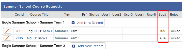 Summer School Scheduling : Aeries Software