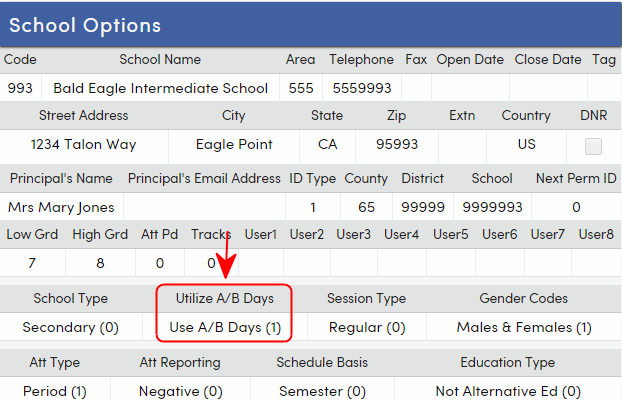 Complex Schedules - A/B Day Schedules : Aeries Software