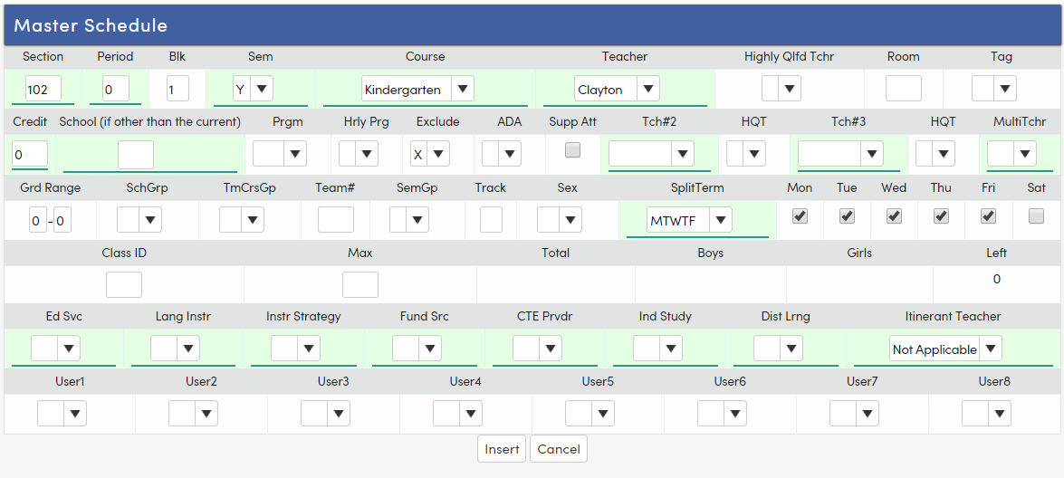 Elementary with Master Schedule Scheduling : Aeries Software