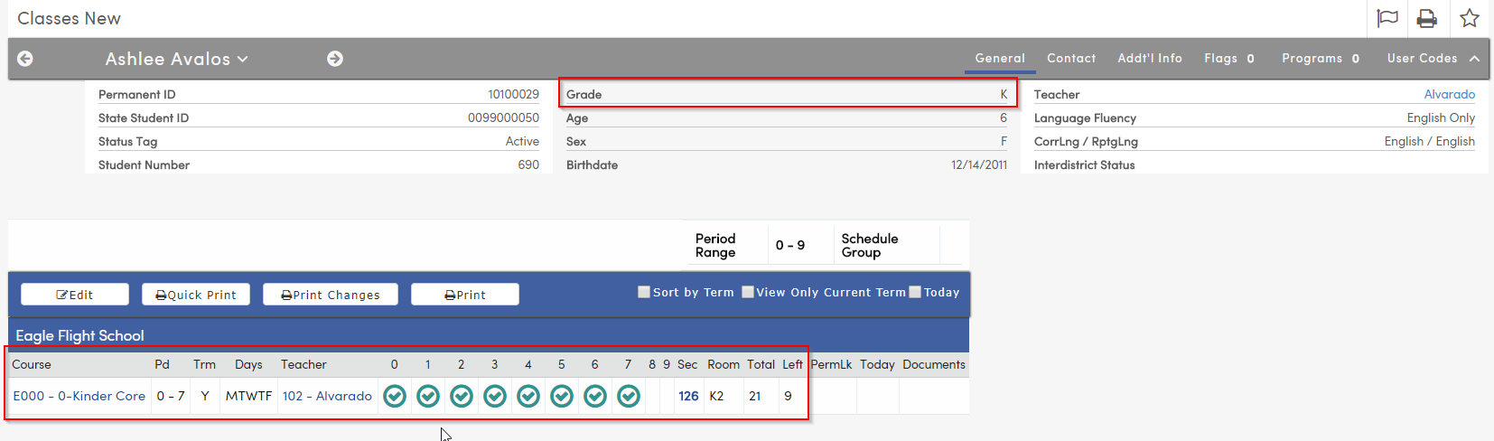 Elementary with Master Schedule Scheduling : Aeries Software