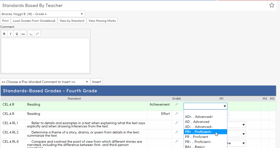 Standards Based Grade Reporting - Creating and Updating Grades : Aeries ...