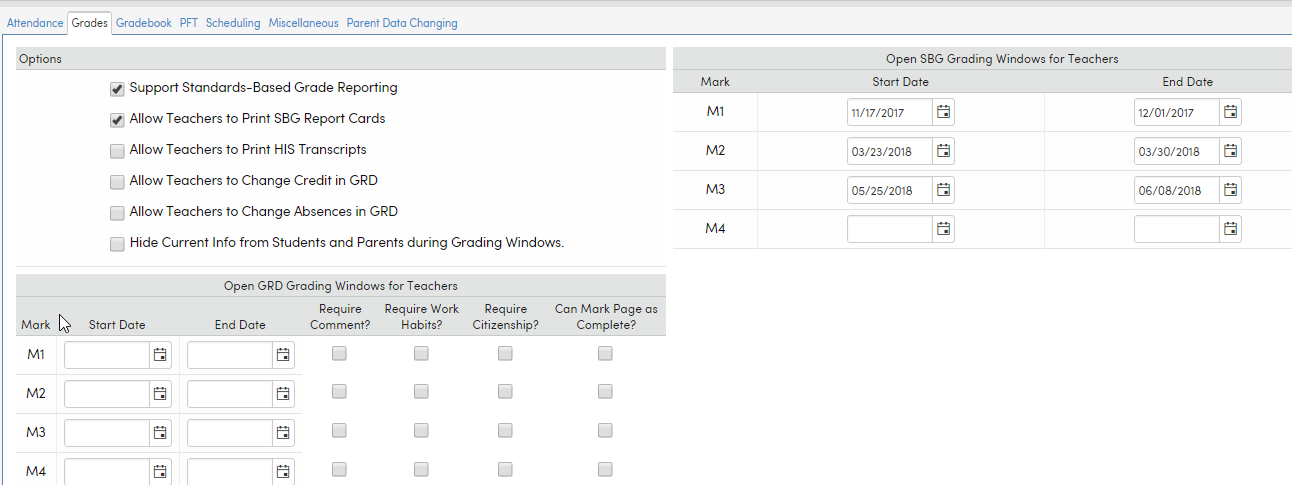 Portal Options - Grades : Aeries Software