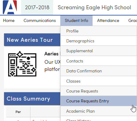 Portal Options - Scheduling : Aeries Software