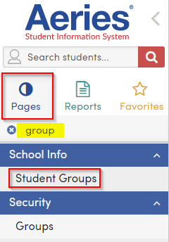 Student Groups Overview : Aeries Software