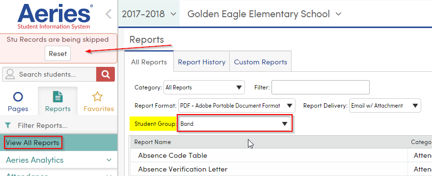 Using a Student Group : Aeries Software