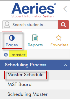 Master Schedule Overview : Aeries Software