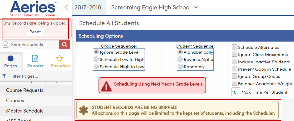 Schedule All Students : Aeries Software
