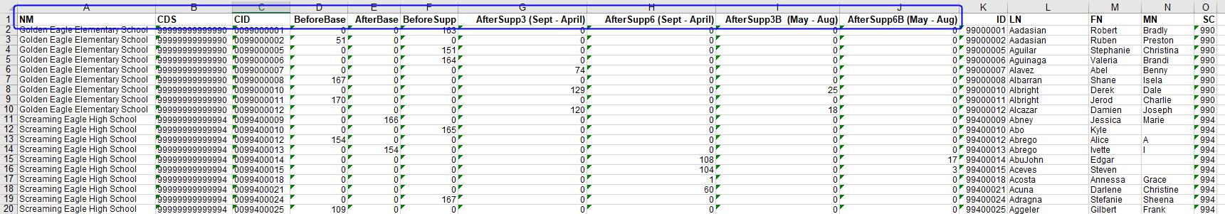 CCLC/ASES and ASSETs Supplemental Attendance Report : Aeries Software