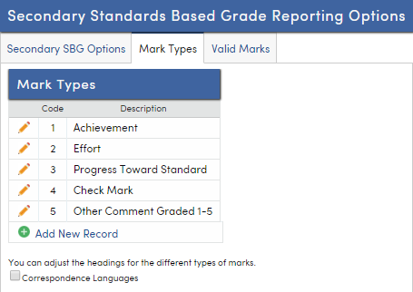 Options for Secondary Standards Based Grades : Aeries Software