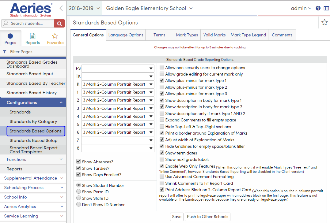 Standards Based Grade Reporting Overview : Aeries Software