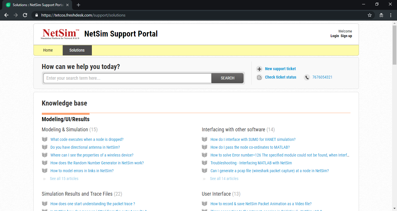 Best practices for customers to utilize netsim support portal : NetSim ...