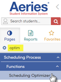 Scheduling Optimizer : Aeries Software