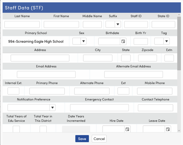 Staff Data : Aeries Software