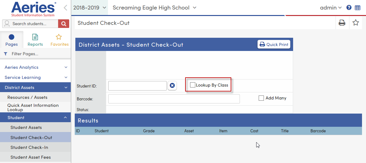 District Assets in Aeries : Aeries Software