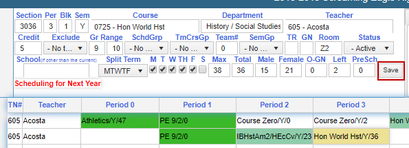 Scheduling Master Schedule Board : Aeries Software