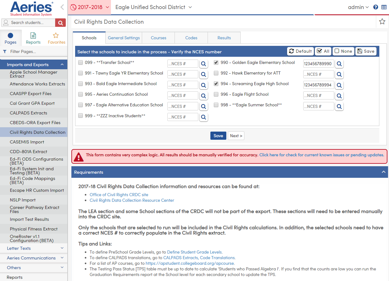 Overview for Civil Rights : Aeries Software