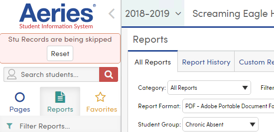 Using Reports in Aeries : Aeries Software