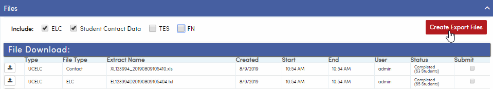 UC ELC Download Files : Aeries Software