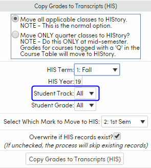 Grade Reporting - Copy Grades to Grade History and Transcripts : Aeries ...