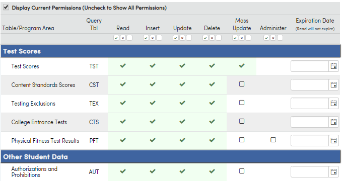 Security for Import Test Results : Aeries Software