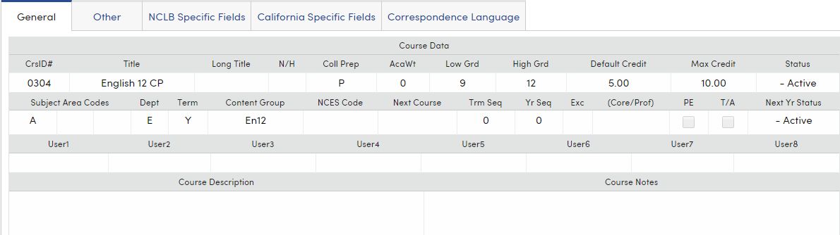 CALPADS in Aeries Basics - Course Data : Aeries Software