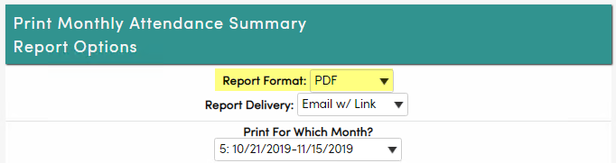 Monthly Attendance Summary Report (ADA Reporting) : Aeries Software