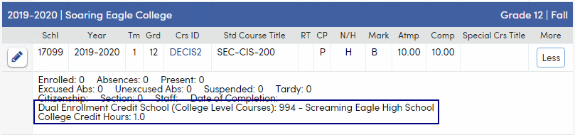 Adding/Editing a Student's Transcript : Aeries Software