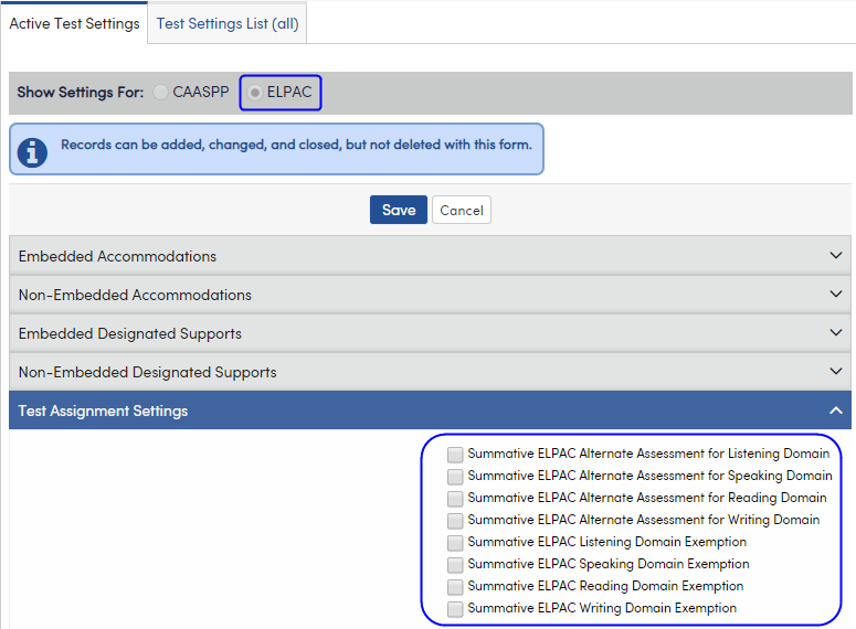 ELPAC Test Assignment File : Aeries Software