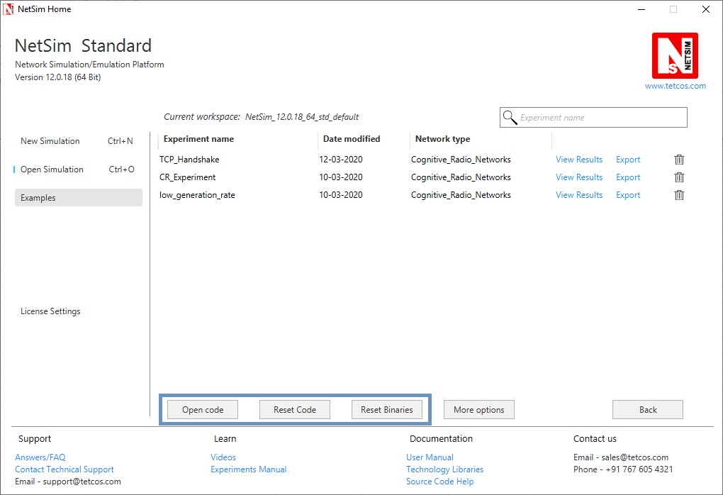 What are Workspaces in NetSim? : NetSim Support Portal