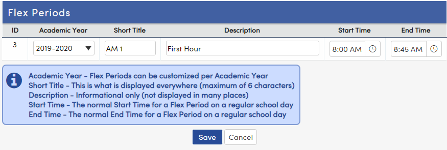 Flex Scheduling - Flex Periods : Aeries Software
