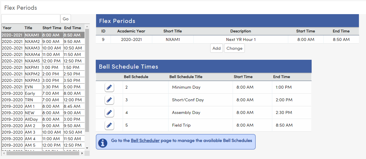 Flex Scheduling - Flex Periods : Aeries Software