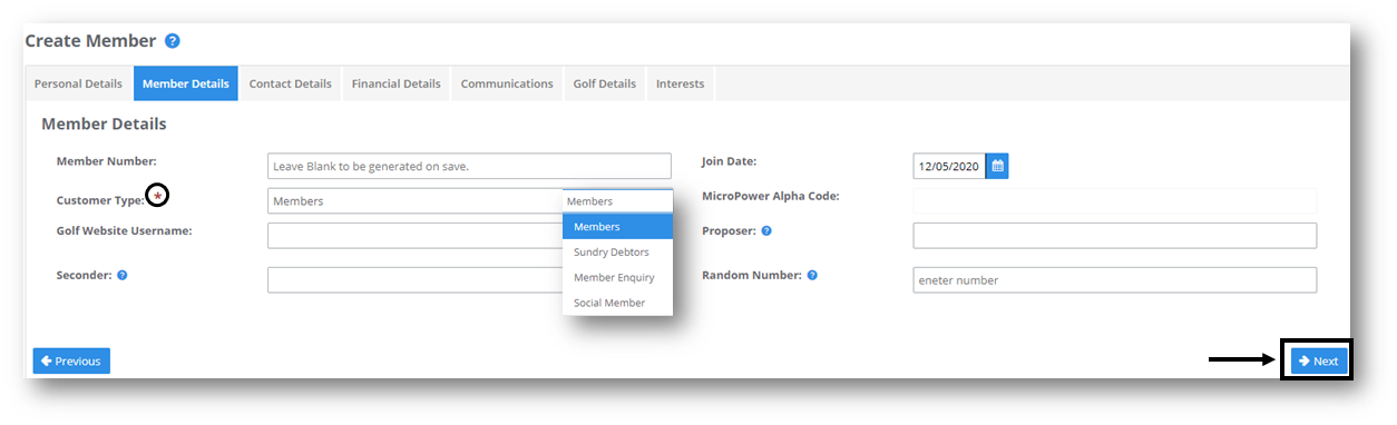 Create a New Member : MiMembership