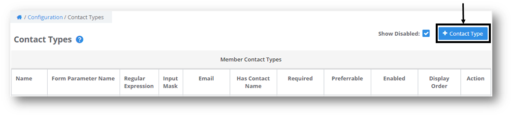 Contact & Address Types : MiMembership