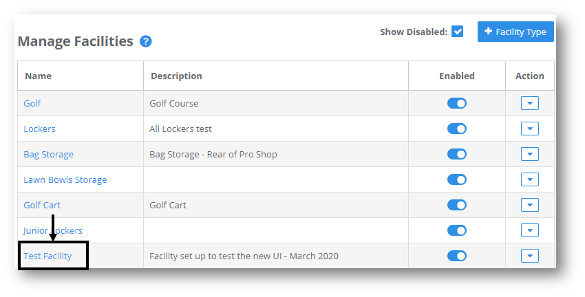 How to Create a Facility Type / add a facility : MiMembership