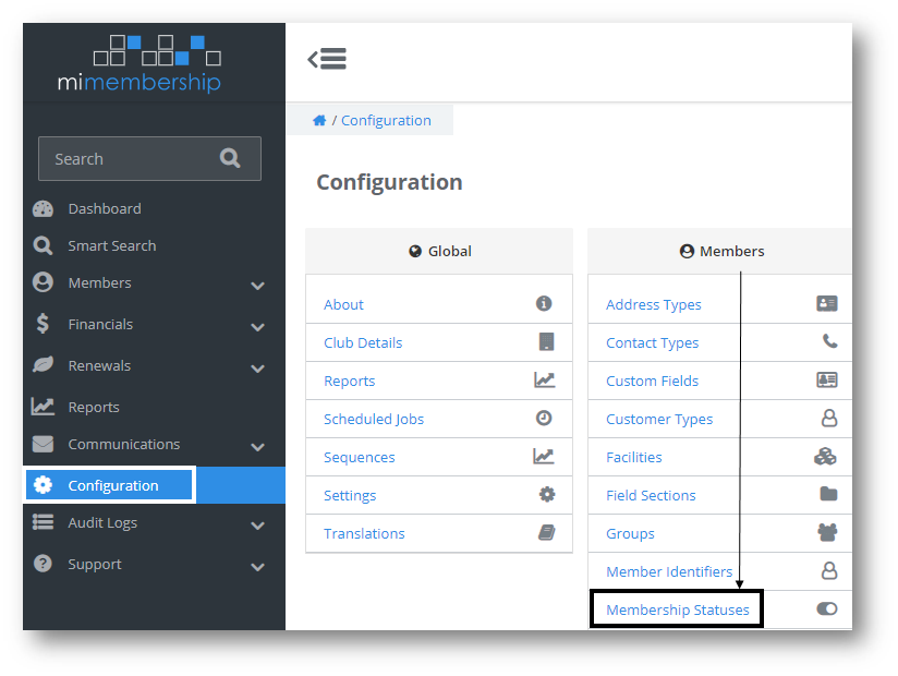 How to Create a Membership Status : MiMembership