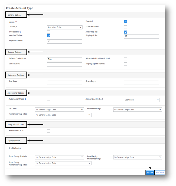 How to Create an Account Type : MiMembership
