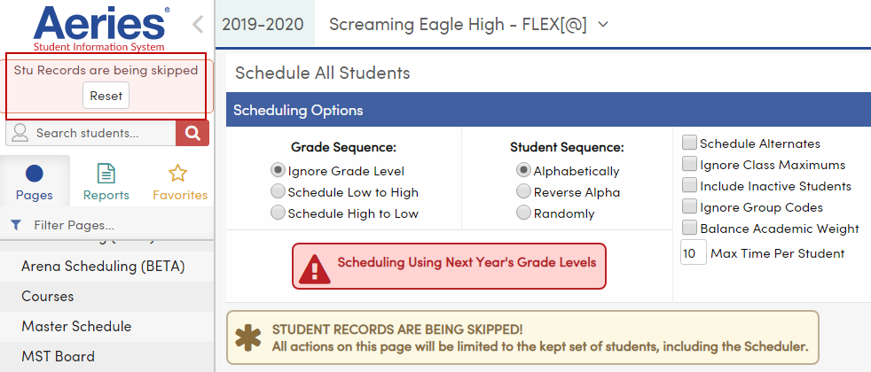 Flex Scheduling - Schedule All Students : Aeries Software