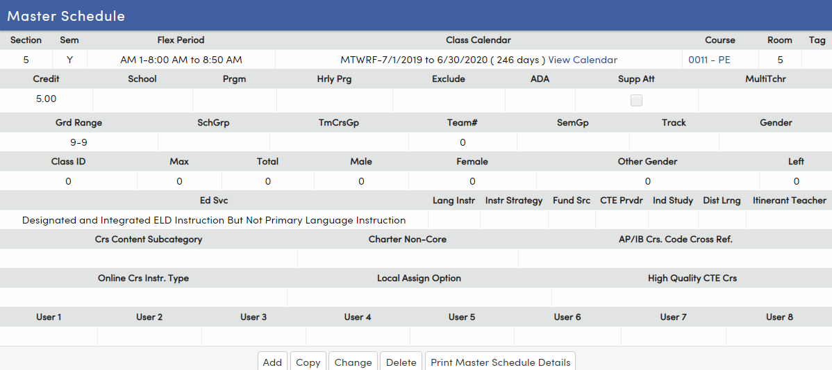 Flex Scheduling - Master Schedule : Aeries Software