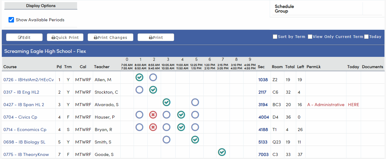 Flex Scheduling - Classes : Aeries Software