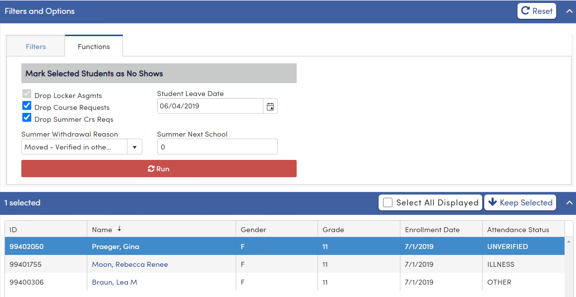 No Show Manager : Aeries Software